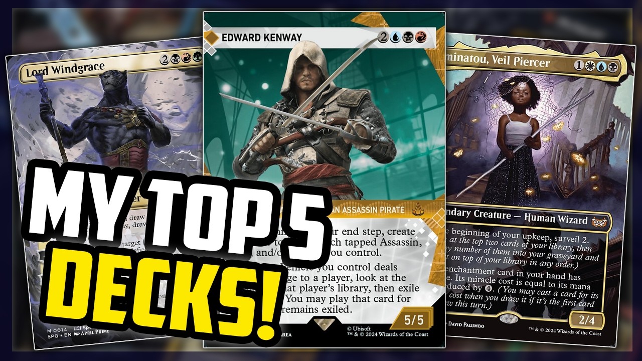My top 5 favorite commander decks right now plus a secret bonus deck