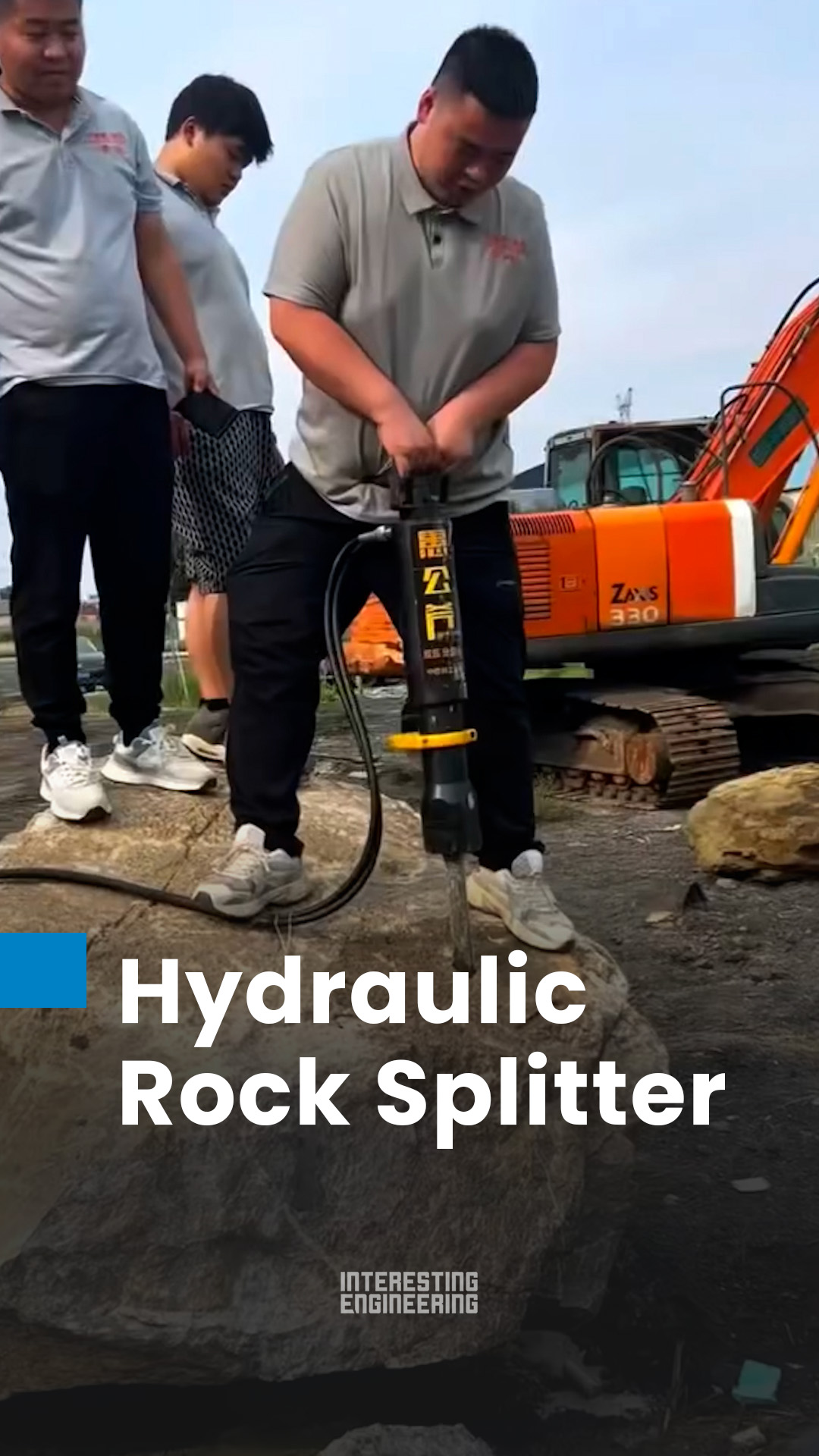 No explosives needed to split this giant rock
