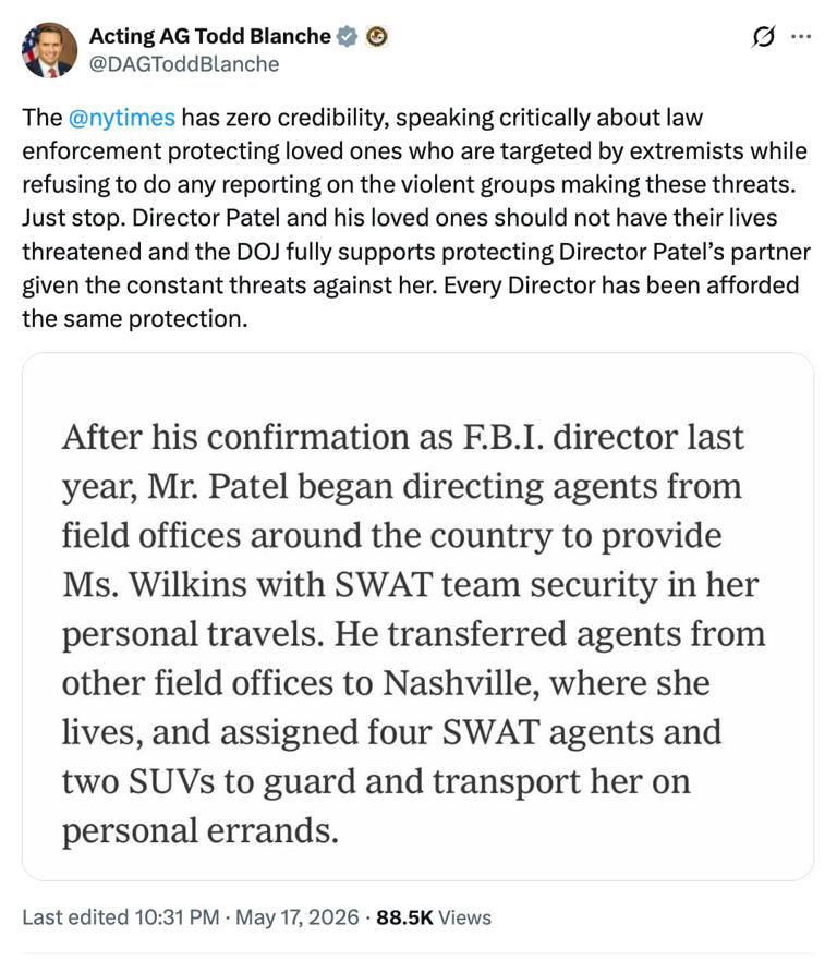 Trump goons wheeled out to defend Make-a-Wish FBI director Keystone Kash