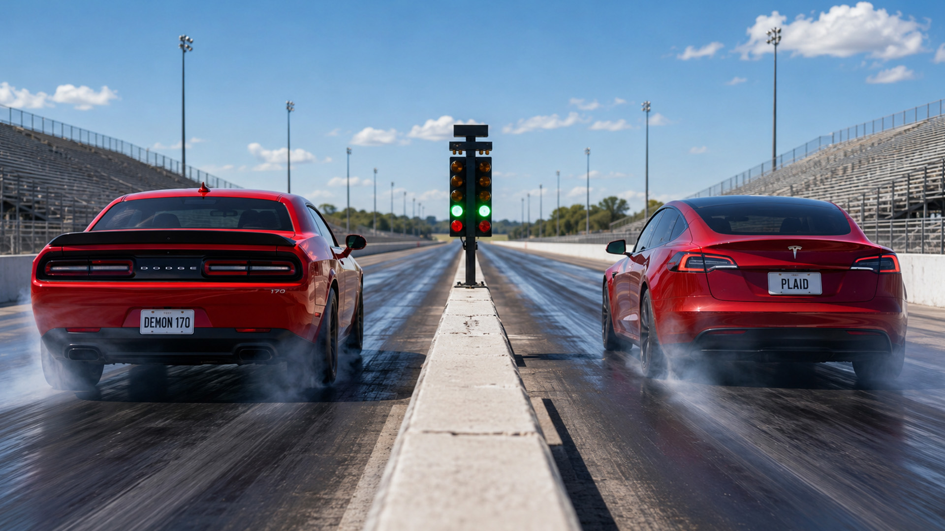 Can 1025HP Demon 170 beat Tesla Plaid drag race?