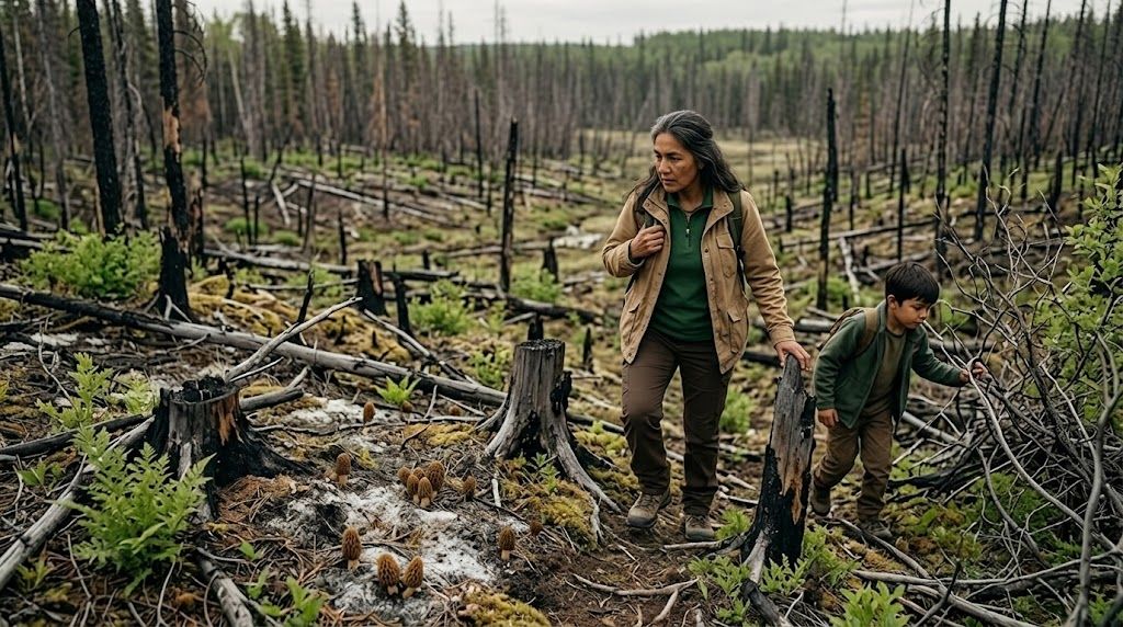 She lured a starving wolf into a bear's path