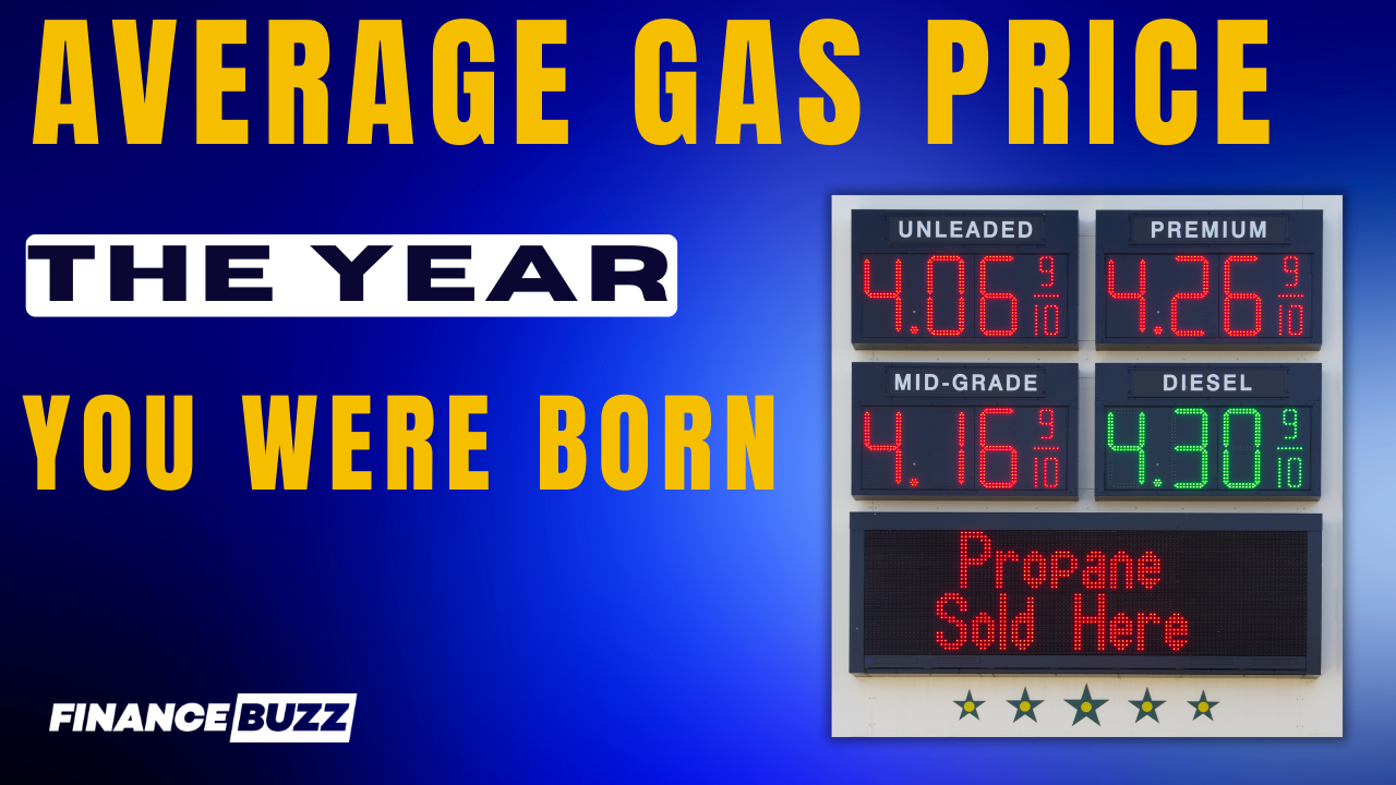 The average gas price the year you were born