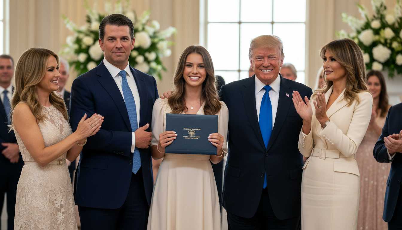 Kai Trump celebrates graduation, famous family and golf icon
