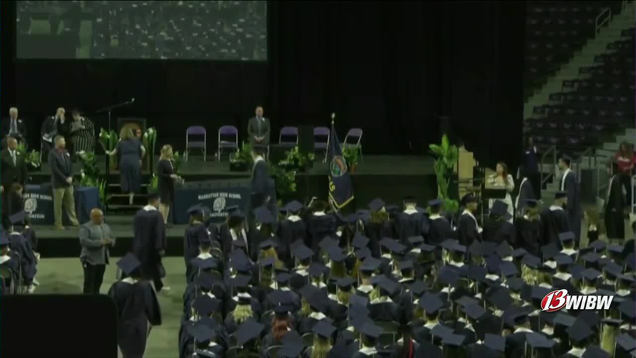 Over 450 students graduate from Manhattan High School