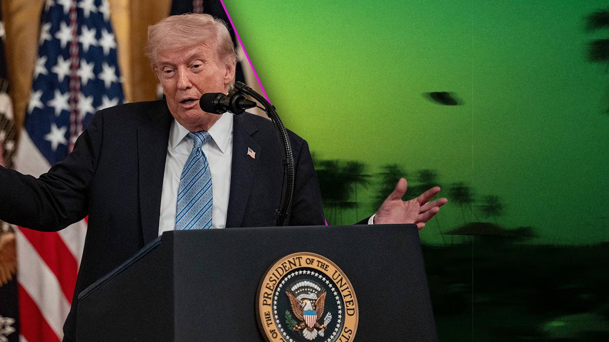 Donald Trump mocked for sharing AI photo of himself with an alien ...