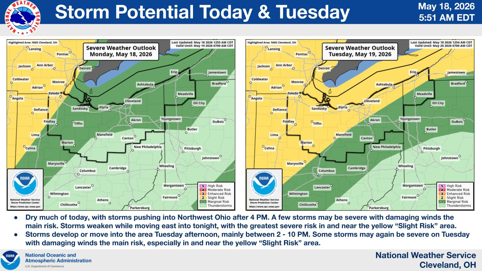 Canton weather forecast calls for warm temps and then rain this week