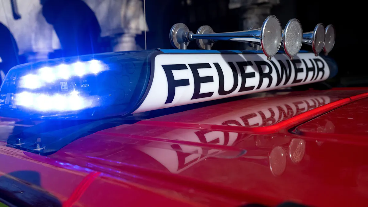 Kreis Esslingen - Mercedes gerät an Ampel in Brand – Feuerwehr im Einsatz