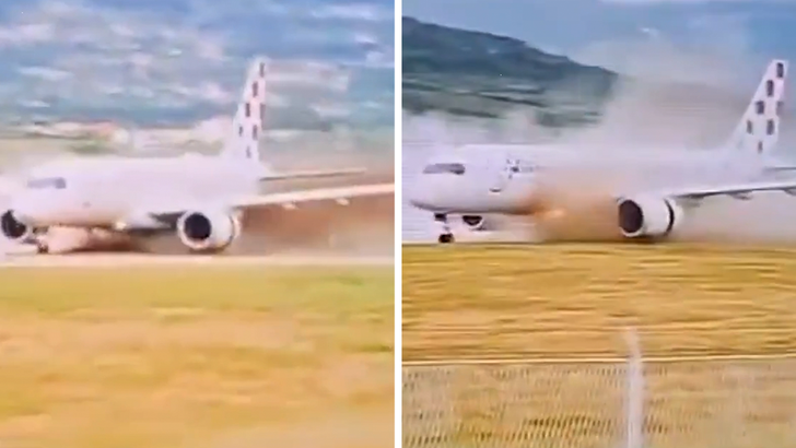 Croatia Airlines jet skids off runway in aborted takeoff, on video