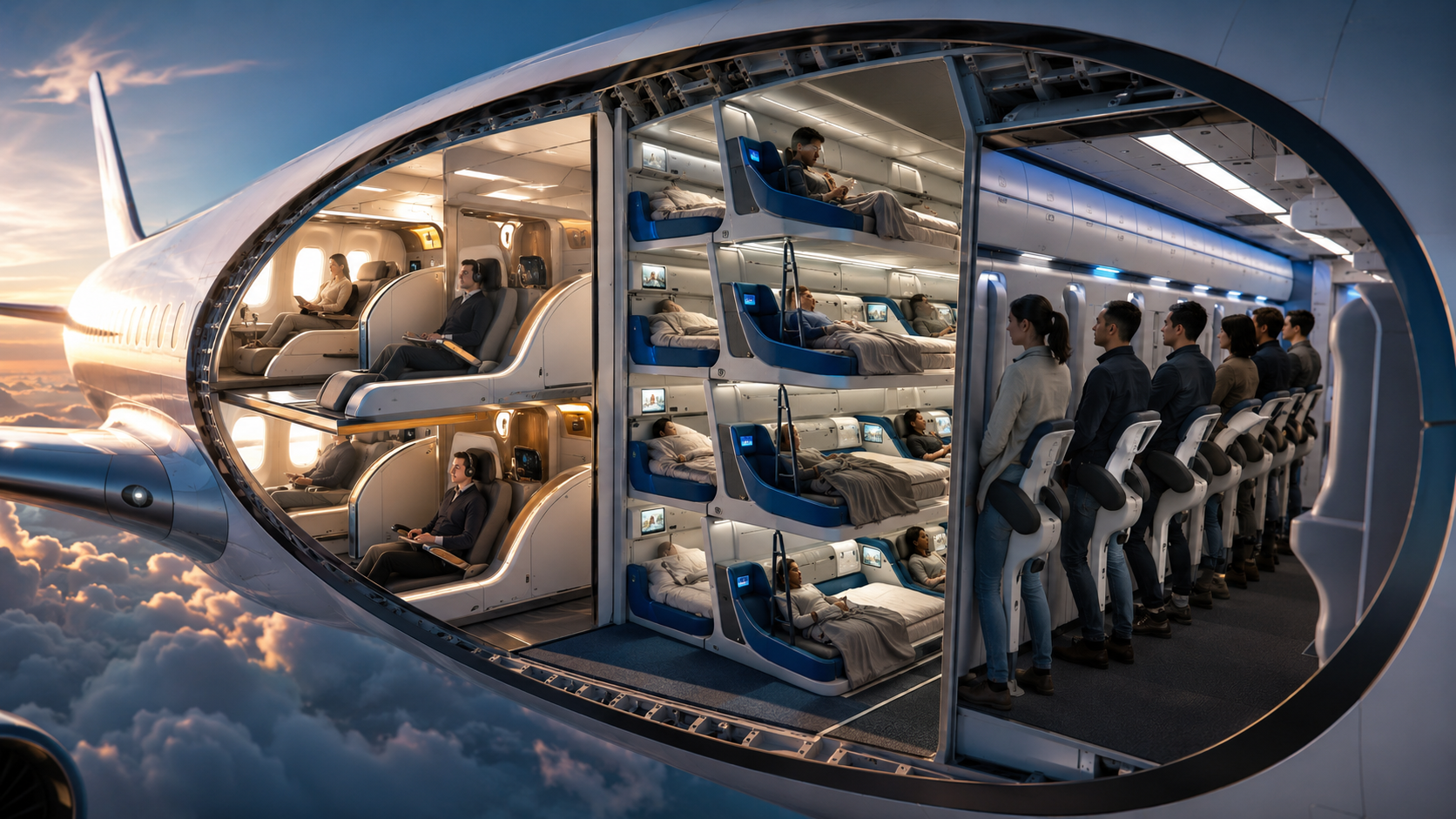 The aircraft seats of tomorrow - from private cabins to standing seats