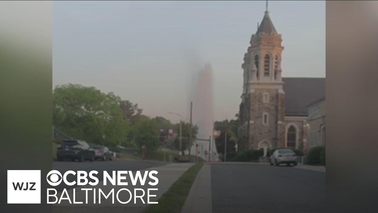 Water main break in Baltimore County