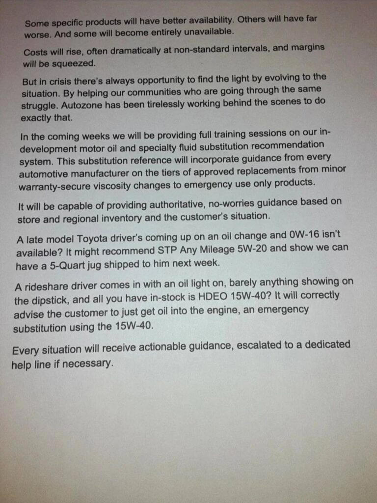 Leaked AutoZone memo warns of massive motor oil shortages as supply ...