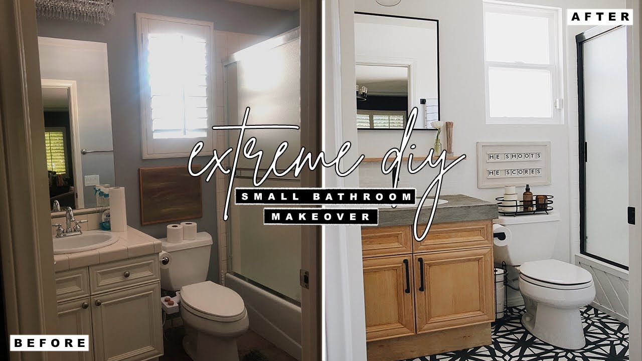 Extreme DIY small bathroom makeover!