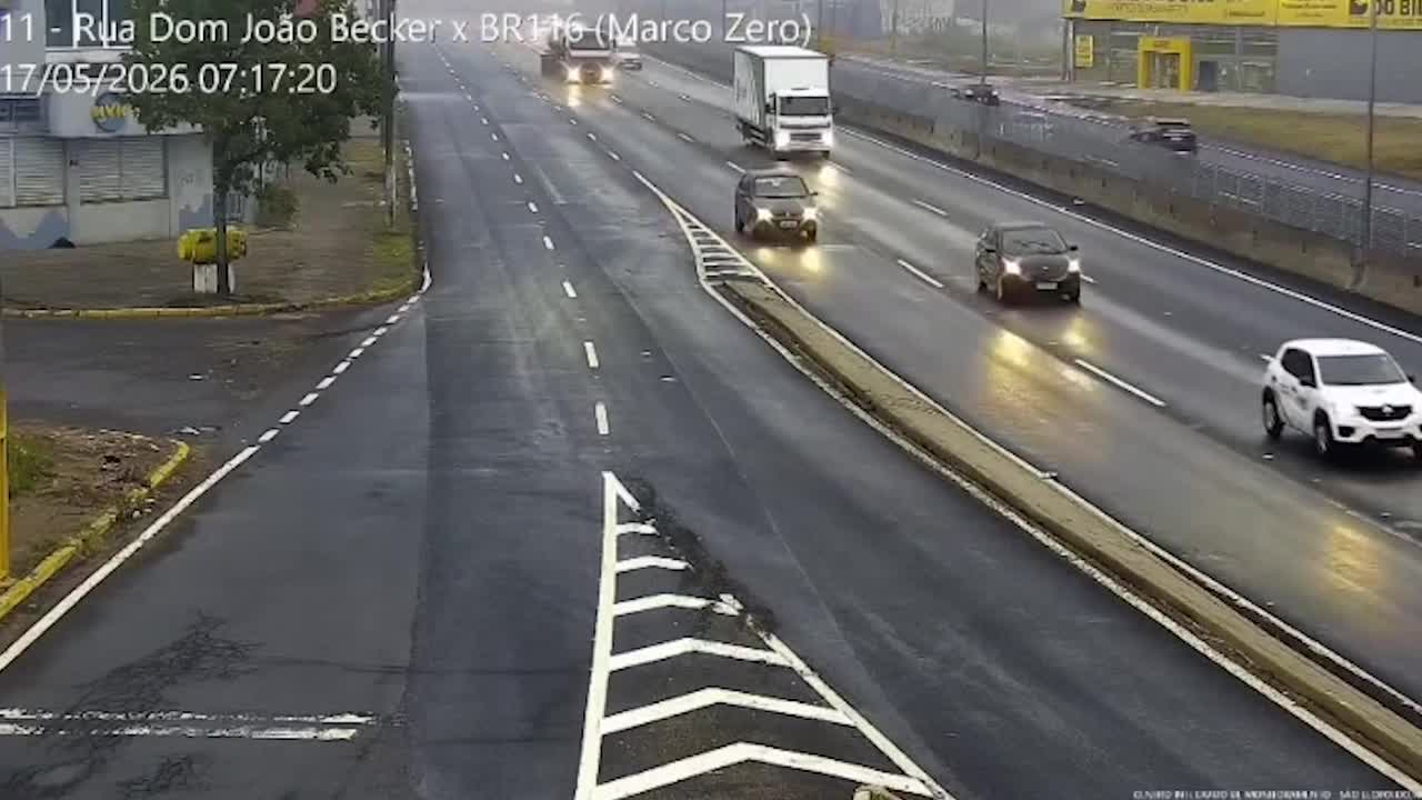 Tanker truck smashes guardrail before crossing into opposite lane in Brazil