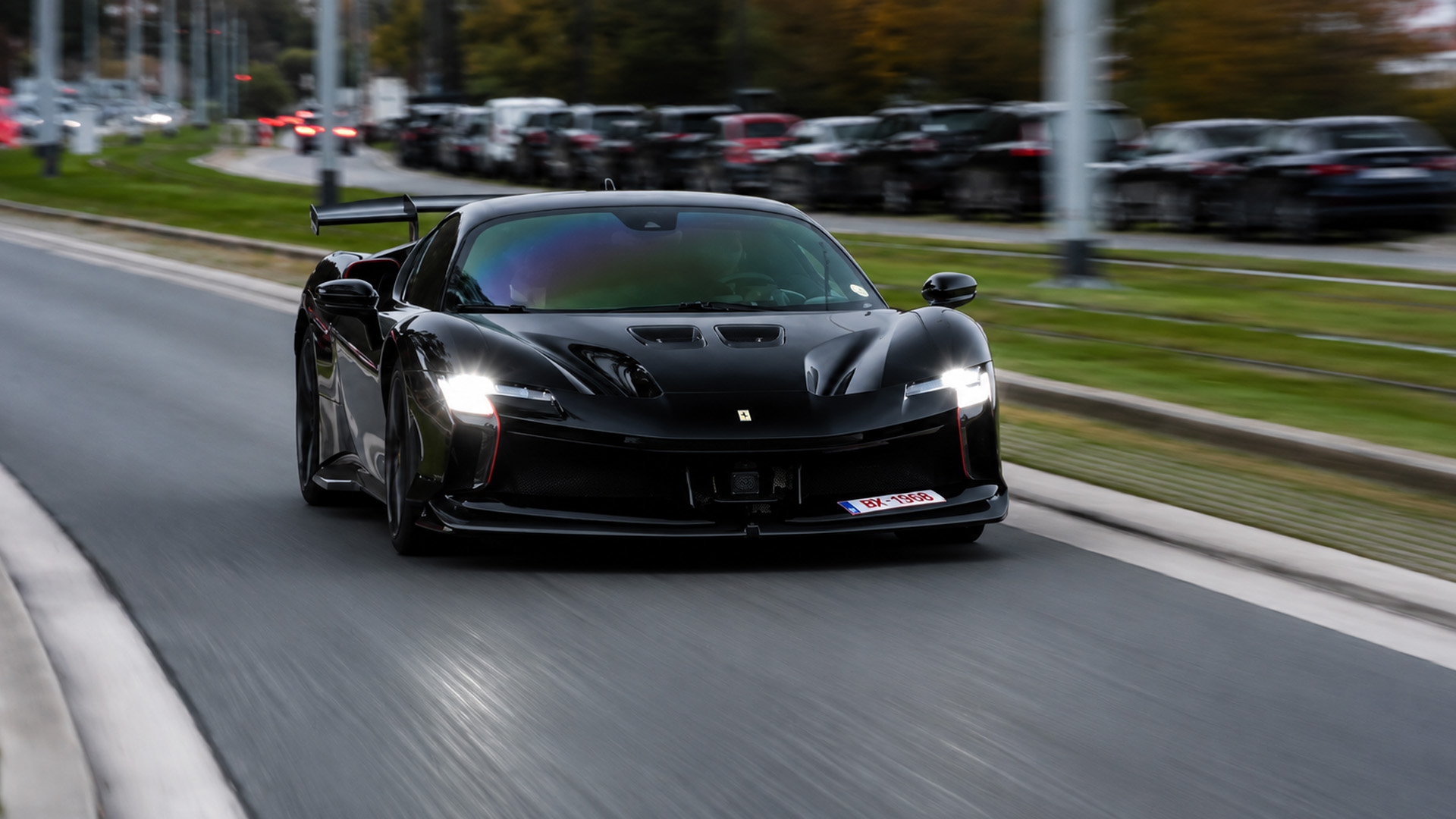 Ferrari SF90 XX wild acceleration on public road