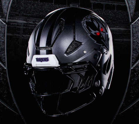 Ravens matte black 'Darkness' helmets could debut in primetime