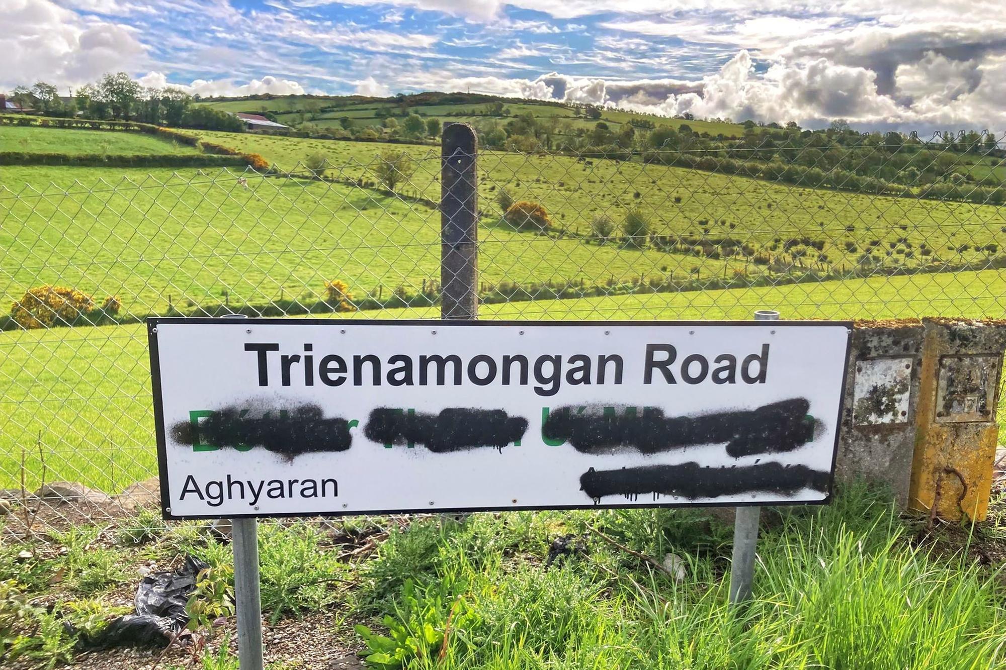 Disappointment and disgust as vandals deface Irish language element of ...