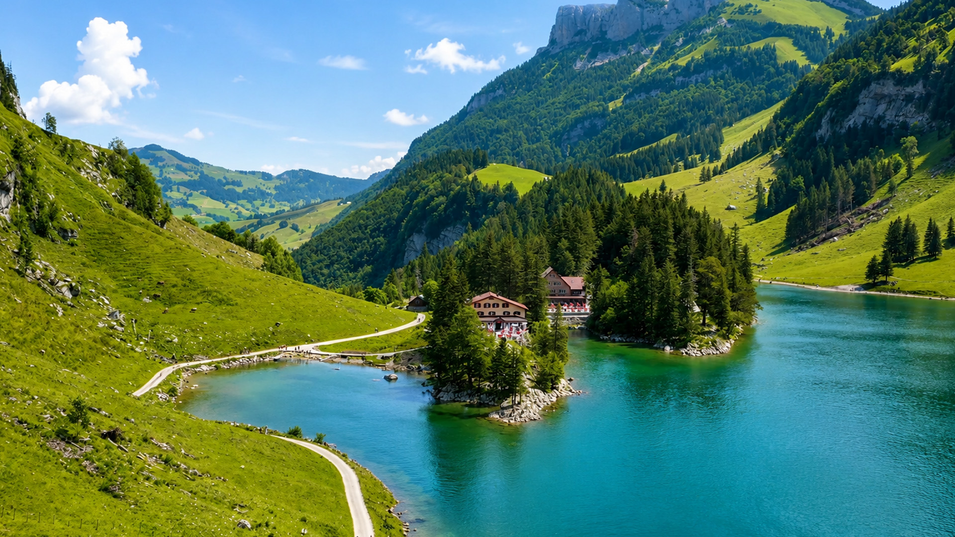 How do people reach this remote alpine valley?