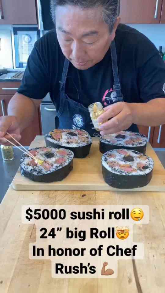 $5000 Giant Sushi Roll Shocked Chef Rush!