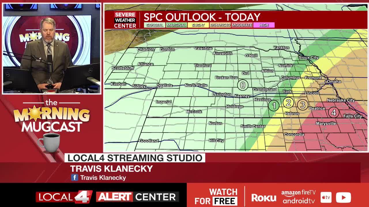 Severe weather in southeast Nebraska on Monday