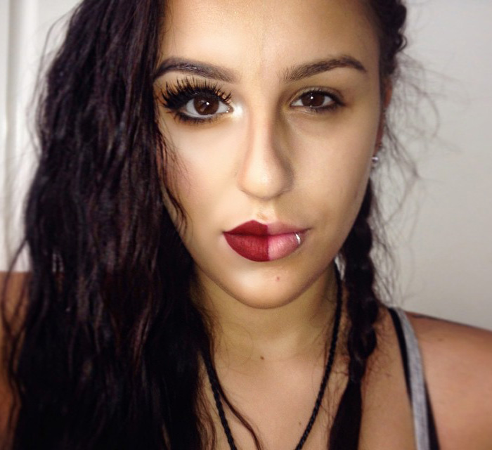 Women post selfies with half-made-up faces to fight makeup shaming