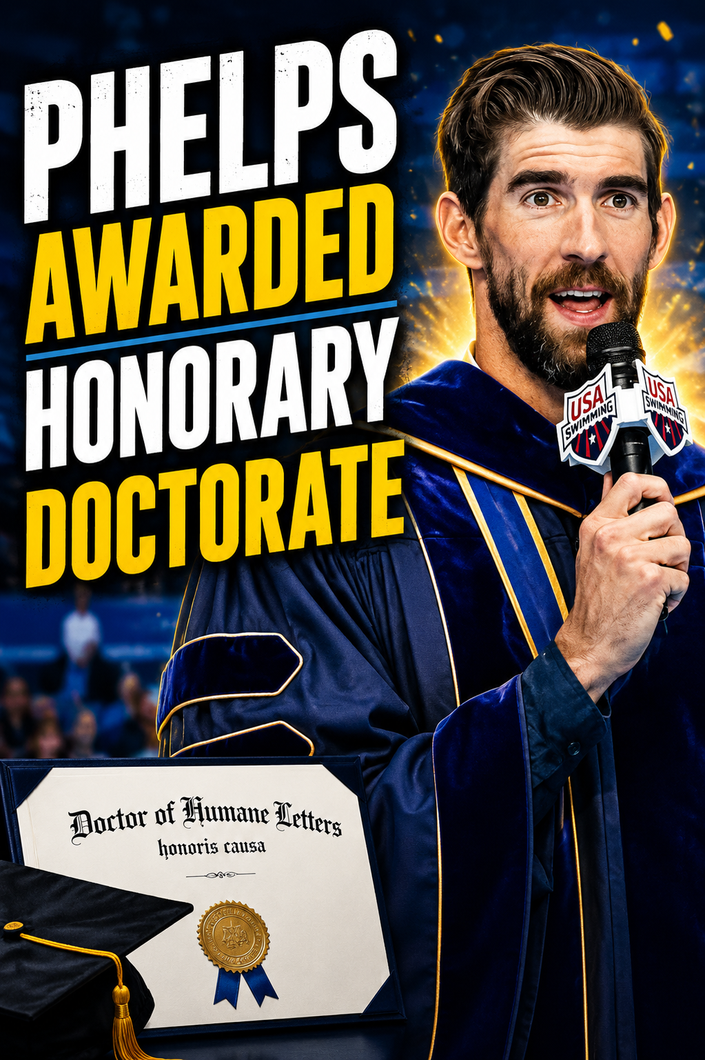 Michael Phelps returns to University of Michigan to receive honorary degree