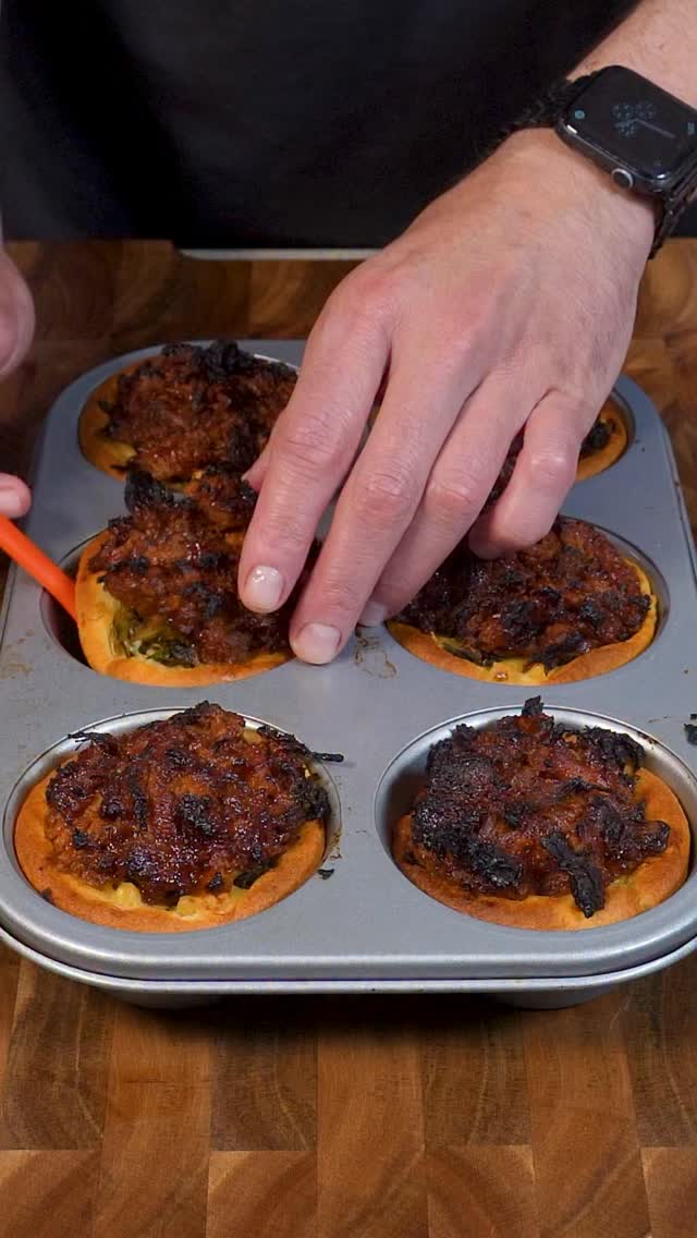 BBQ stuffed cornbread cupcakes