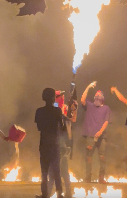 Video: Apparent flamethrower seen amid 'street takeover' in Norfolk