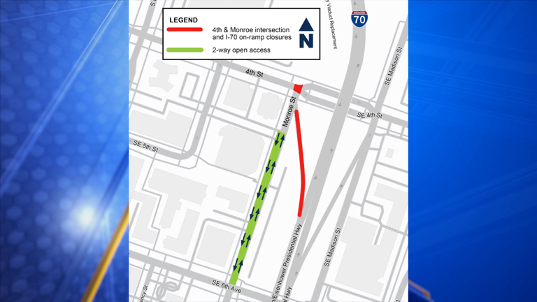 I-70 on-ramp to close in Topeka for Polk-Quincy Viaduct project