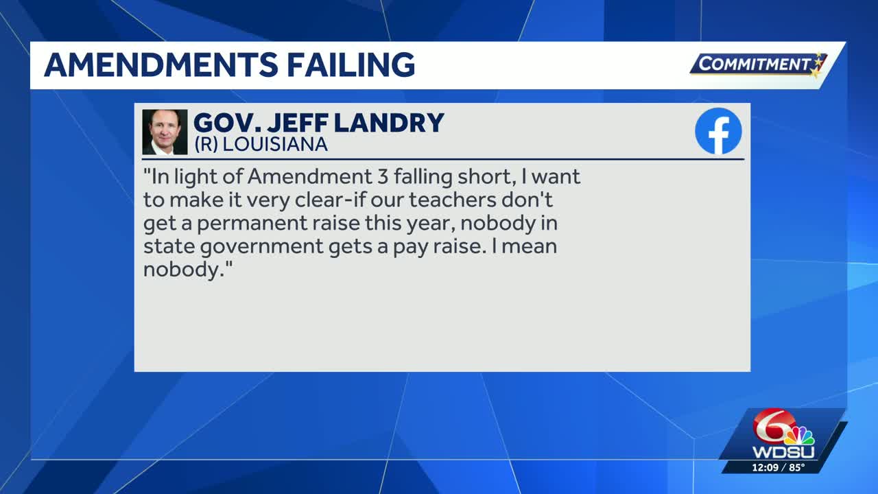 "If teachers dont get raises, no one does' Gov. Landry takes to social ...
