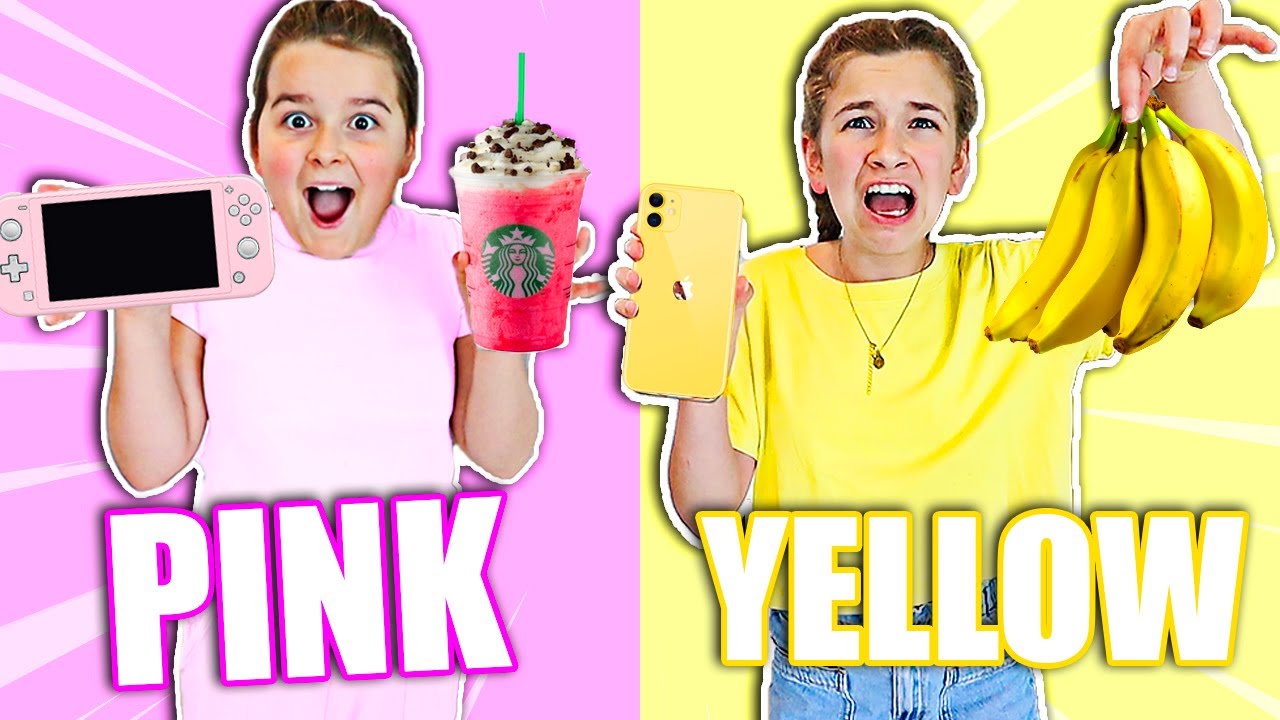 Yellow vs pink shopping challenge! No budget 💛💗 | JKREW