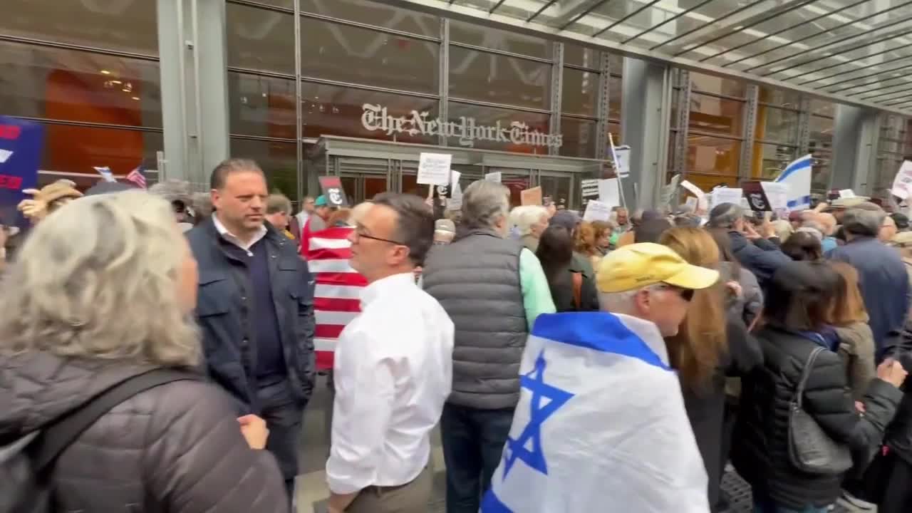 Protest held outside New York Times headquarters in New York, USA