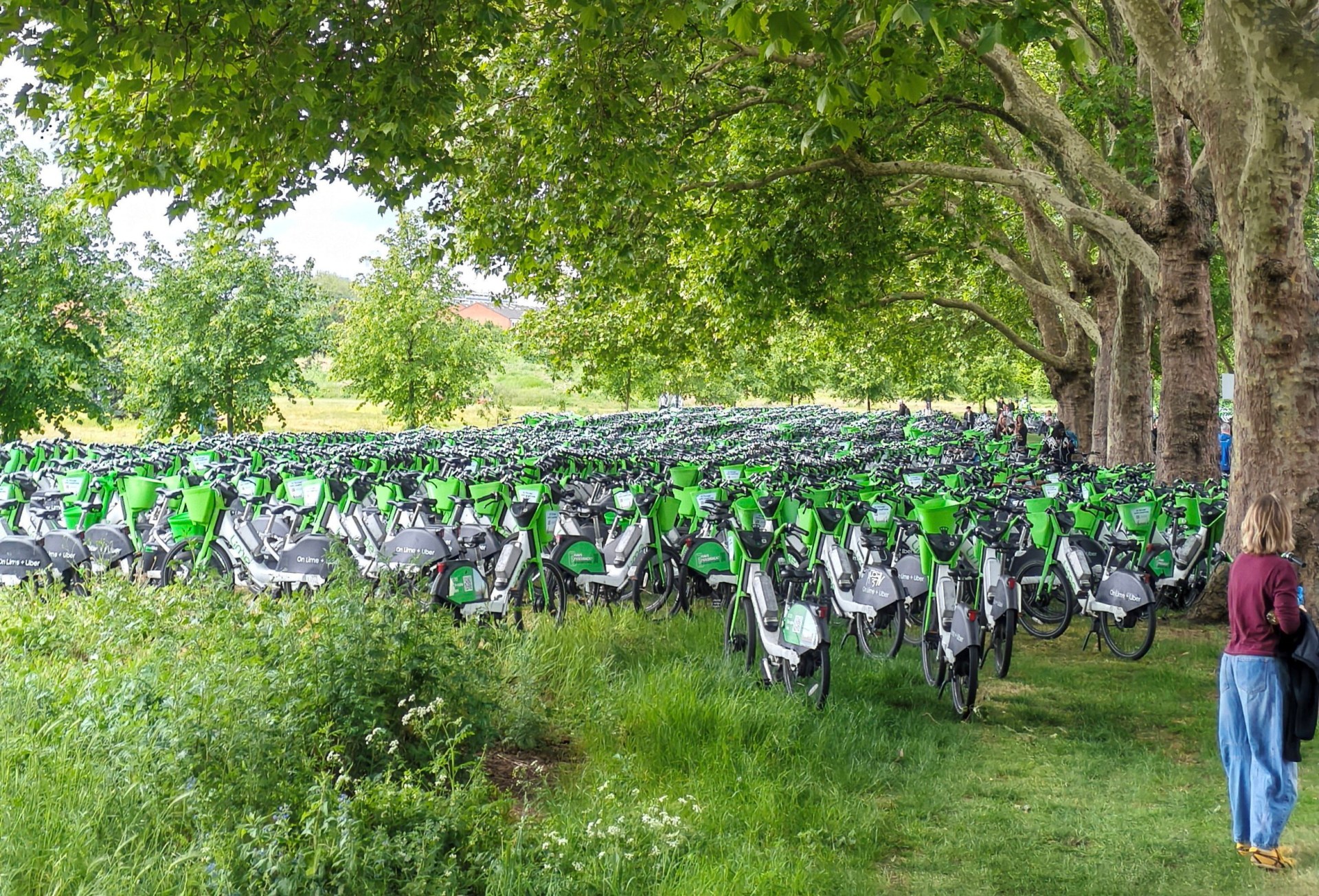 Park flooded with sea of Lime bikes after Hackney half-marathon