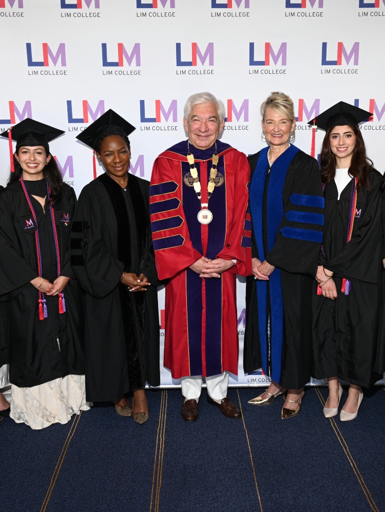 Frances Valentine's Elyce Aron addressed LIM College graduates at 87th ...