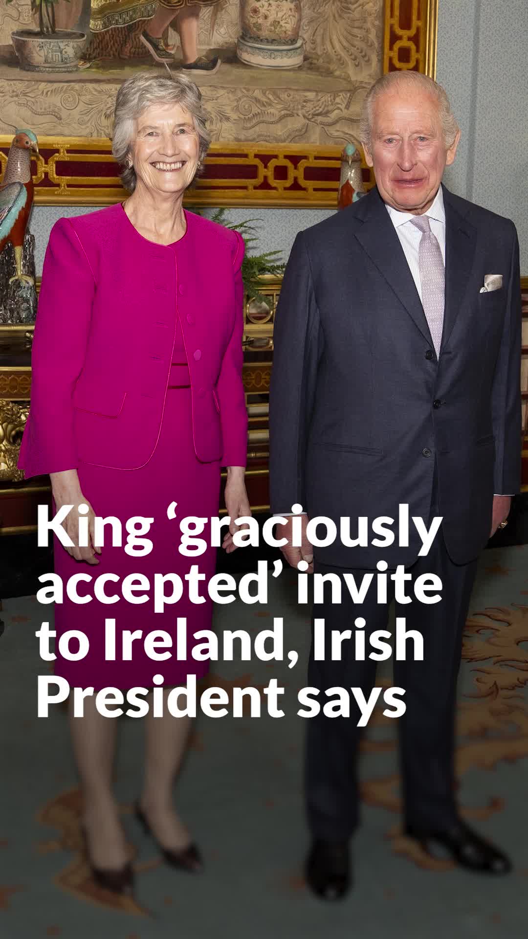 King 'graciously accepted' invite to Ireland, Irish president says