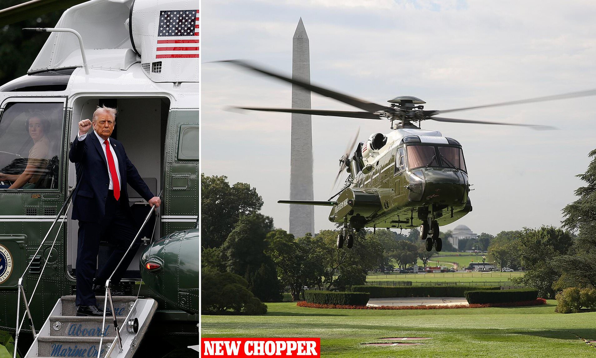 Trump's latest White House renovation as new Marine One helicopter ...