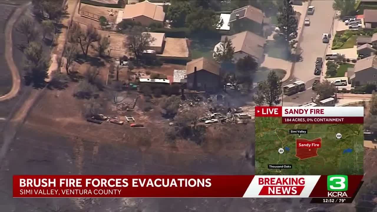 Sandy Fire | At least one home destroyed in Simi Valley wildfire | 12 p ...
