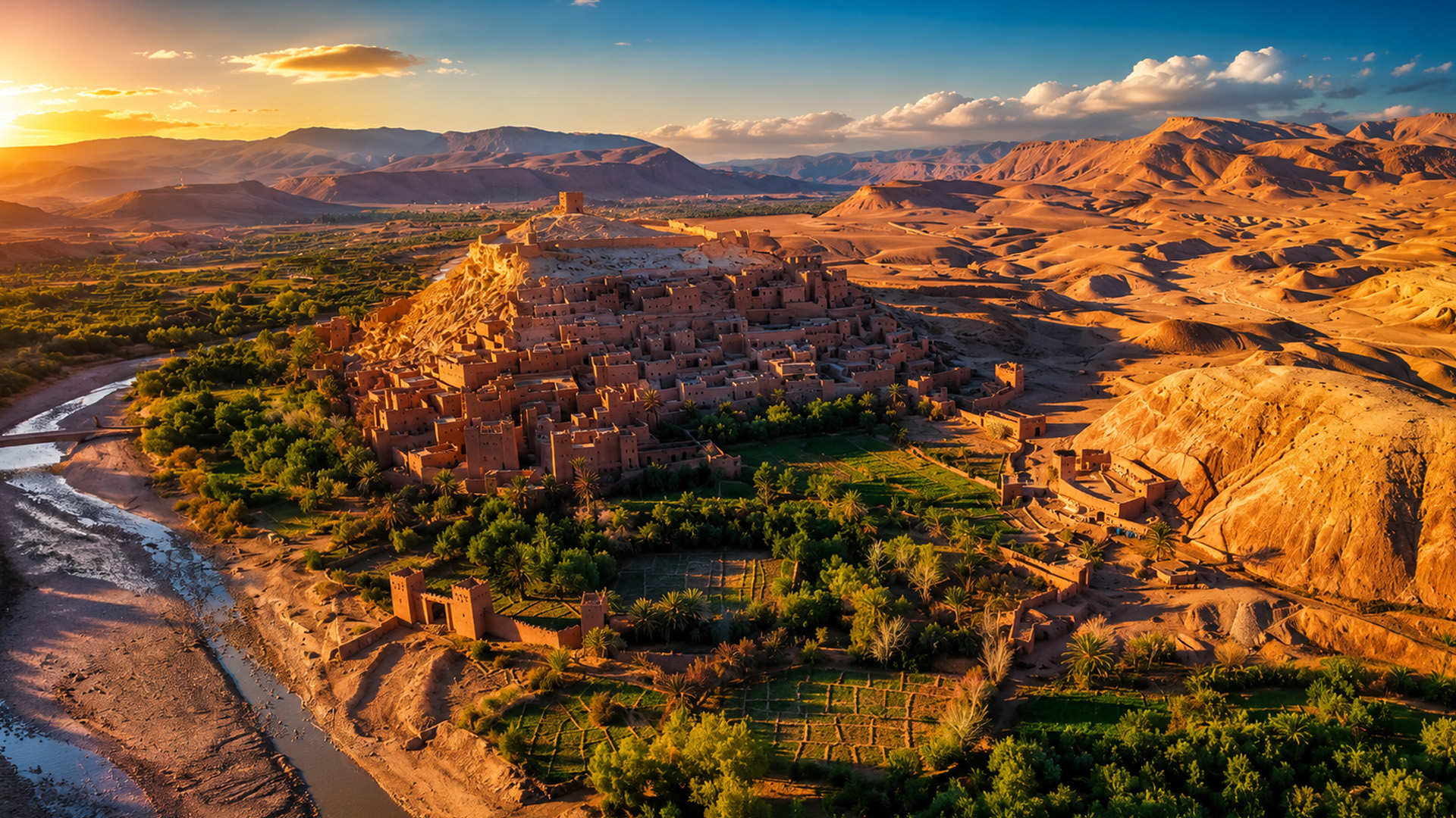 Built between dry mountains and a river