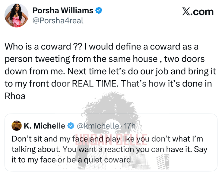 K Michelle & Porsha Williams bring their feud to social media