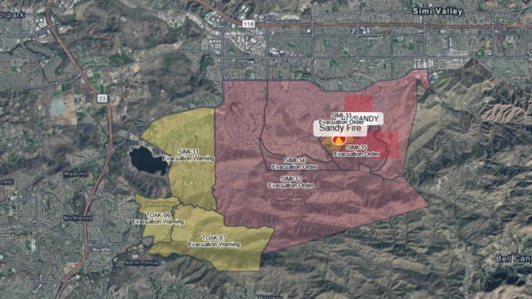 Sandy Fire Evacuation Map As Gavin Newsom Responds To Fast Moving Blaze