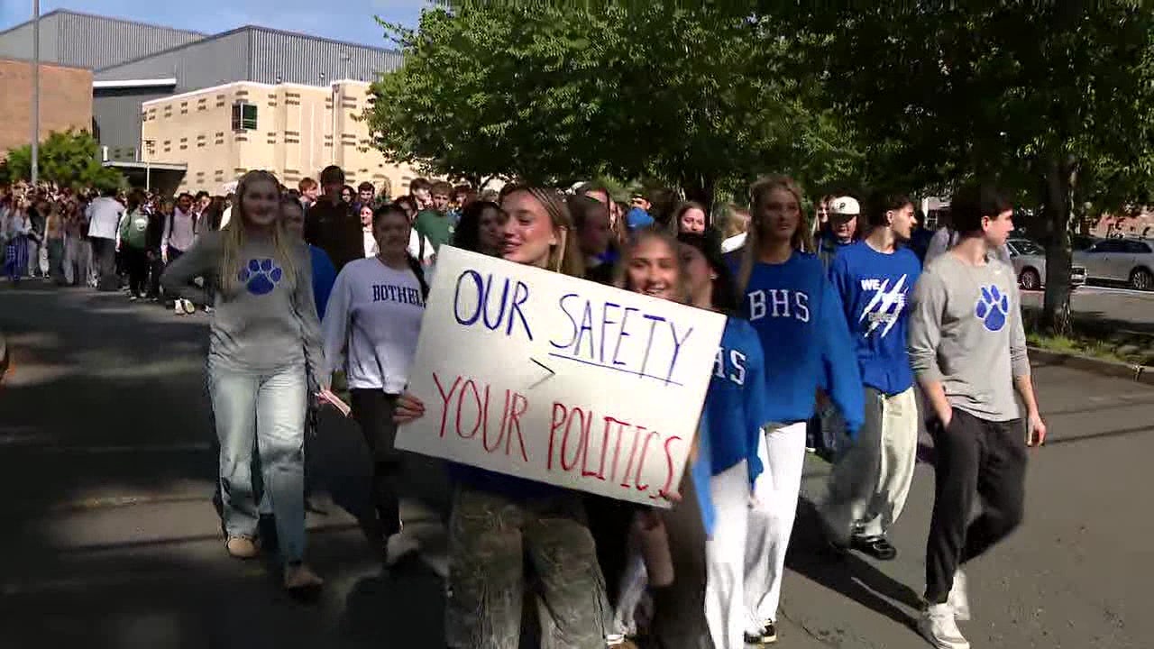 Bothell High School students walk out over district ending SRO program