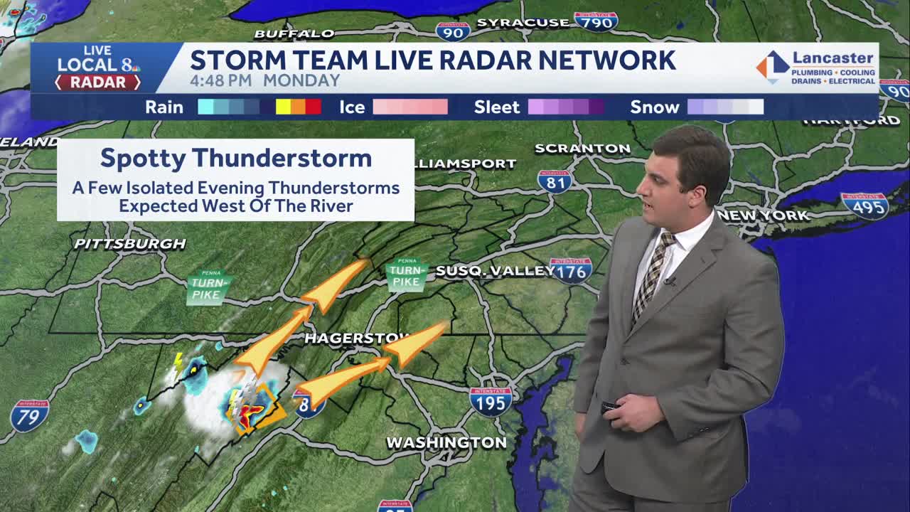 Few evening storms, near record heat tomorrow