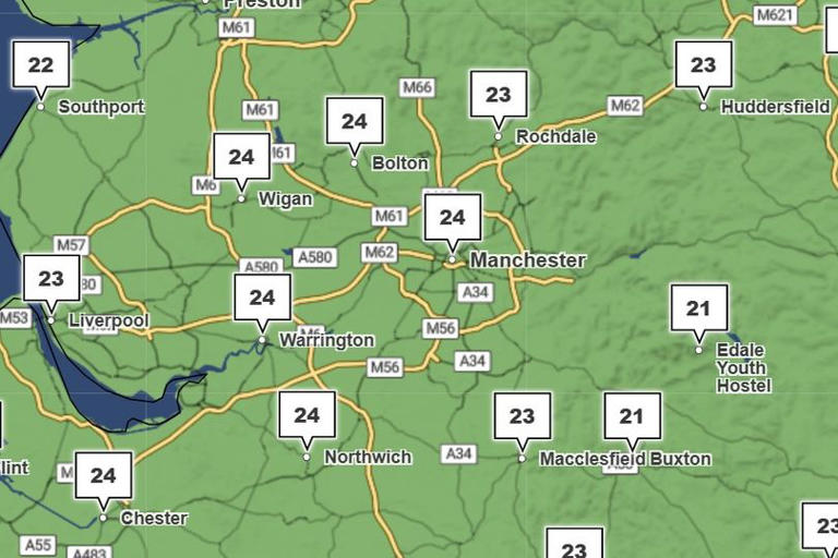 Exact date Manchester temperatures are set to soar to 24C this week