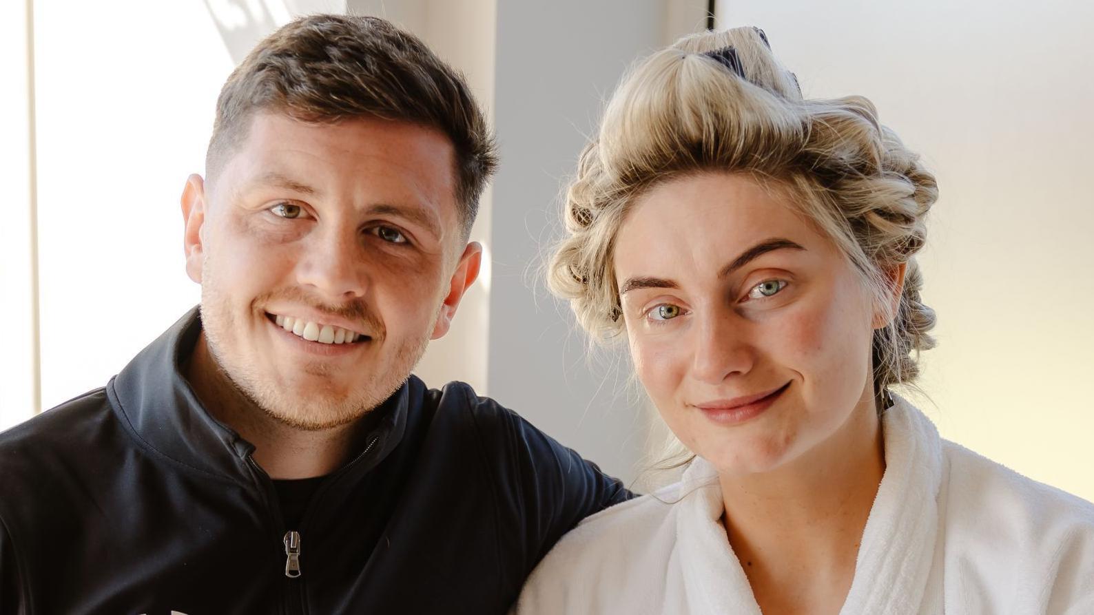 Bride weds in dressing gown, slippers and rollers as 'it's what married ...