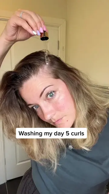 Day five curly hair wash routine with rice water and bowl method