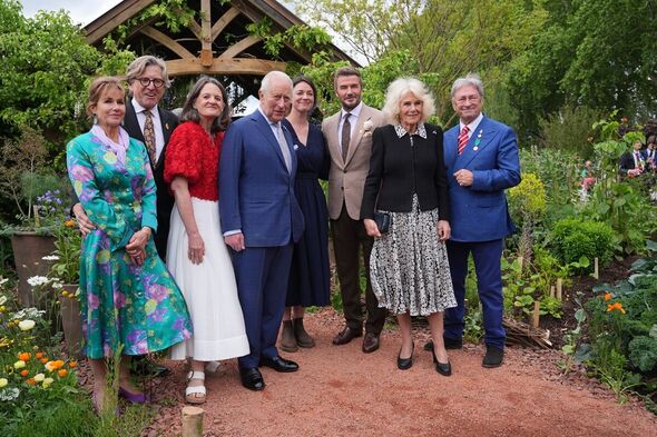 King Charles beams as he reunites with David Beckham at RHS Chelsea ...