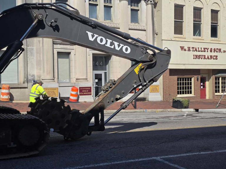 Part of street closed for emergency sewer collapse repair in Petersburg