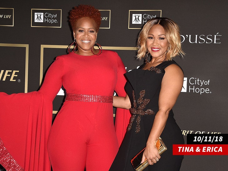 Erica Campbell renews wedding vows as sister Tina goes through divorce