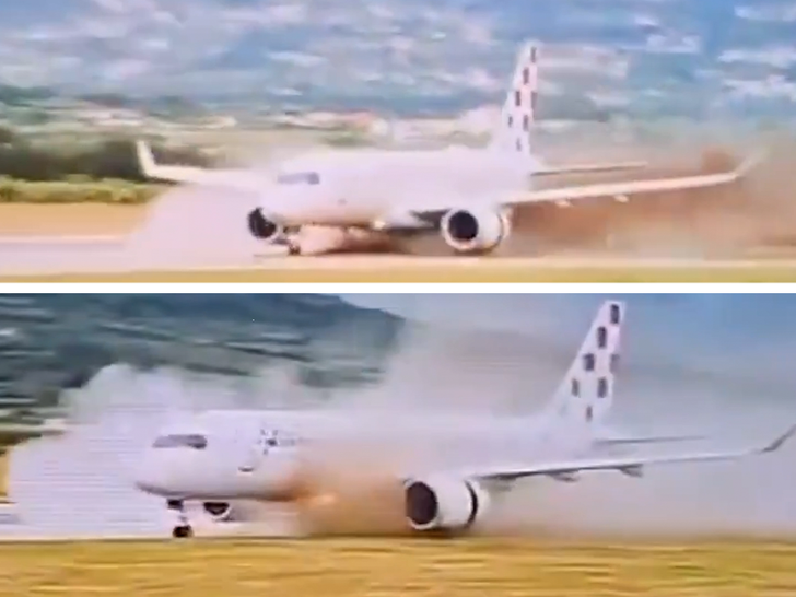 Croatia Airlines jet skids off runway in aborted takeoff, on video