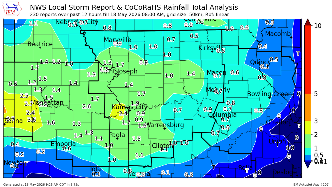 How much rain fell around Kansas City? Where it was heaviest ...