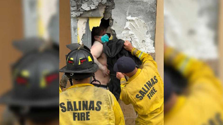 Burglary suspect rescued after being trapped inside wall void space for ...
